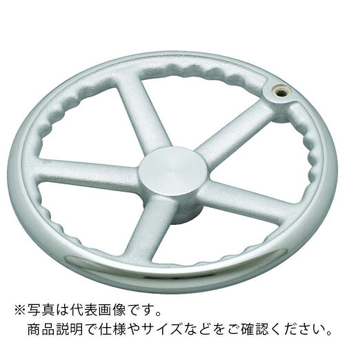 特長：指かけ付きリム形状です。仕様：ハンドル径(mm)：400ボス径(mm)：67ボス深さ(mm)：52スポーク数：5ハンドル高さ(mm)：77材質／仕上：鋳鉄（FC材）クロムメッキ注意：握りは別売品です。別途ご注文ください。　●代表画像に...