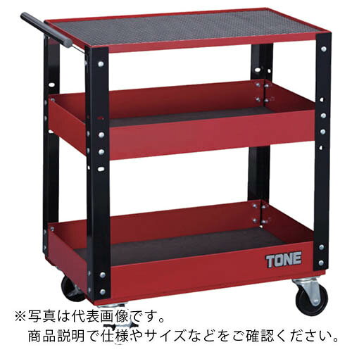 特長：工具や部品を収納し移動できる軽作業用キャビンです。用途：工具類の保管・管理用。仕様：最大積載量(kg/台)：90均等積載量(kg/段)：30色：レッド間口(mm)：714奥行(mm)：441高さ(mm)：860段数(段)：3キャスター...