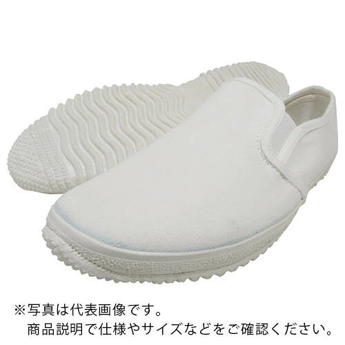特長：マーキングしにくい白底の作業靴。上履きなどにも使用されています。内装施工や引っ越し作業、工場内の上履き等におすすめの1足です。用途：軽作業、引越業、内装業などに。仕様：寸法(cm)：26.0足幅サイズ：EE色：白材質／仕上：甲被：綿靴...