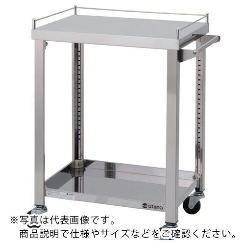 特長：ハンドルとキャスターが付いたワゴンの天板にコボレ止めが付きました。作業中や移動中に天板からこぼれ落ちるのを防止します。食品、食器、機材、部品、工具などの運搬、移動に適しています。3段タイプの中間棚板は、取付け位置を上下に移動可能です。...
