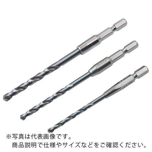 特長：ポンチ不要のXシンニング加工で鉄・アルミ・木材の穴あけに最適です。用途：鉄・アルミ・木材の穴あけに仕様：刃径(mm)：3.4溝長(mm)：39全長(mm)：94シャンク径(mm)：6.35六角軸シャンク加工材質／仕上：ハイス　●代表画...