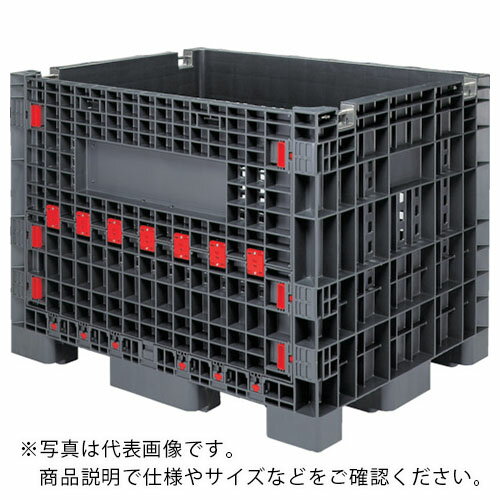 特長：大型部品用の通い箱です。扉は目的に応じ、上半分開放・全面開放の2通りの形態がとれます。扉の開閉もワンタッチロックで簡単です。10tonトラックに2×6×2段＝24台まで積載可能です。仕様：色：グレー有効内寸(mm)間口：990有効内寸...