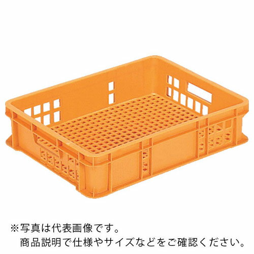特長：全面網目のコンテナーです。耐荷重に優れ安定した段積みが可能です。用途：コンニャク配送コンテナー仕様：色：オレンジ容量(L)：16.0外形寸法(mm)間口：502外形寸法(mm)奥行：381外形寸法(mm)高さ：110有効内寸(mm)間...