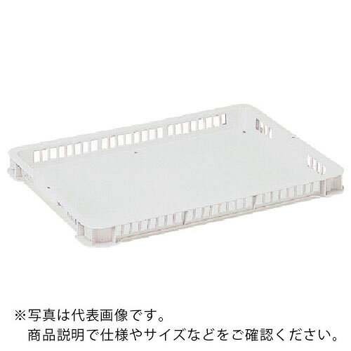 特長：全面網目のコンテナーです。耐荷重に優れ安定した段積みが可能です。用途：トレーコンテナー仕様：色：ホワイト外形寸法(mm)間口：628外形寸法(mm)奥行：438外形寸法(mm)高さ：54有効内寸(mm)間口：576有効内寸(mm)奥行...
