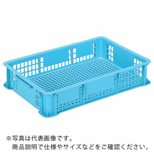 特長：全面網目のコンテナーです。耐荷重に優れ安定した段積みが可能です。仕様：色：ライトブルー容量(L)：19.0外形寸法(mm)間口：575外形寸法(mm)奥行：389外形寸法(mm)高さ：114有効内寸(mm)間口：531有効内寸(mm)...