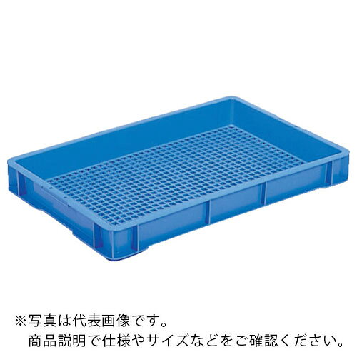 特長：全面網目のコンテナーです。耐荷重に優れ安定した段積みが可能です。仕様：色：ブルー適用カード差し(別売)：片短辺45型外形寸法(mm)間口：700外形寸法(mm)奥行：461外形寸法(mm)高さ：81有効内寸(mm)間口：652有効内寸...