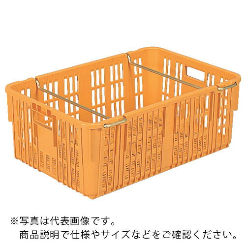 特長：全面網目のコンテナーです。ハンドル取付けにより、スタッキング（＝積み重ね）とネスティング（＝収納）ができます。操作が簡単で作業性が良く、空箱時の収納効率に優れています。仕様：色：オレンジ容量(L)：81.0外形寸法(mm)間口：761...