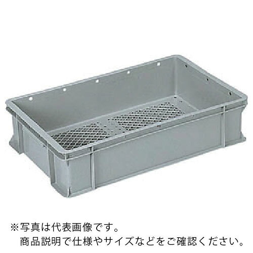 特長：シンプルな形状のばんじゅうです。表面の凹凸が少ない為、洗浄性、水切れ性に優れおり、食品搬送用に最適です。仕様：色：ライトグレー外形寸法(mm)間口：690外形寸法(mm)奥行：423外形寸法(mm)高さ：159有効内寸(mm)間口：6...