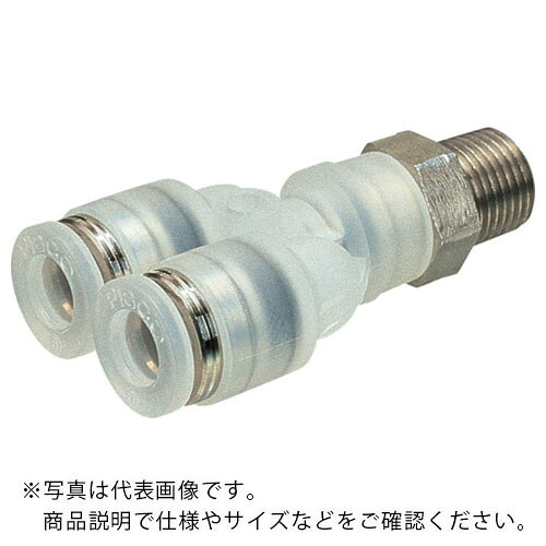 特長：本体材質には、クリーン環境に適したPPを採用しました。ねじ部はSUS304を採用しています。禁油仕様です。樹脂本体色はクリアで流体の確認が可能です。仕様：接続口径：R1/4適合チューブ外径D(mm)：8使用圧力：1.0MPa (0〜2...