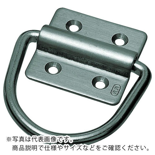 特長：リング部分が倒れるので、不使用時に邪魔になりにくいです。用途：壁面・床面・柱等に設置し、チェーン・ワイヤー・ロープの端末金具として。仕様：使用荷重(kN)：0.10A(mm)：40D1(mm)：1.5B(mm)：37L(mm)：33H...