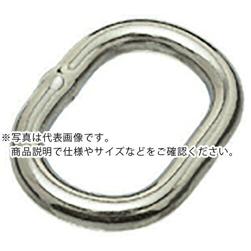 特長：同じ線径の丸リングと比較して使用荷重が約2倍程度UPします。用途：チェーン・ロープなどの連結金具・吊り金具として。仕様：使用荷重(kN)：6.37D(mm)：11W(mm)：45P(mm)：70材質／仕上：ステンレス(SUS304)仕...