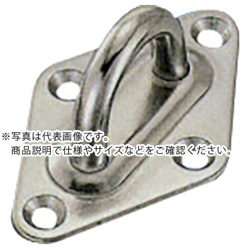 特長：形状が菱形です。4箇所を止めるタイプです。用途：壁面・床面・柱等に設置し、チェーン・ワイヤー・ロープの端末金具として。仕様：使用荷重(kN)：0.29A1(mm)：50D(mm)：8A2(mm)：34B1(mm)：80H(mm)：33...