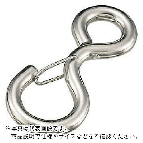 特長：バネ状のリング部分を押し込むことで開閉することができます。リング部分が溶接されていないので、工具を使ってひねる（開閉）もできます。用途：チェーン・ワイヤー・ロープ等の連結金具として、また端末の金具のジョイントに。仕様：使用荷重(kN)...
