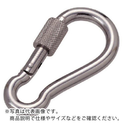 特長：スタンダードなスプリングフックです。環付は不用意にフックが開くことがなく、より安心です。用途：チェーン・ワイヤー・ロープ等の連結金具として、また端末の金具のジョイントに。仕様：使用荷重(kN)：0.98D(mm)：6L(mm)：61S...