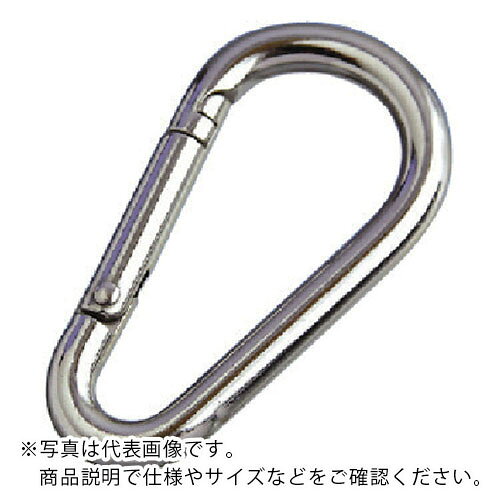 特長：チェーンの端末金具などに、ワンタッチで付け外しができます。用途：チェーン・ワイヤ・ロープ等の連結金具として、また端末の金具のジョイントに。仕様：使用荷重(kN)：0.59D(mm)：5L(mm)：54S(mm)：9W(mm)：27材質...