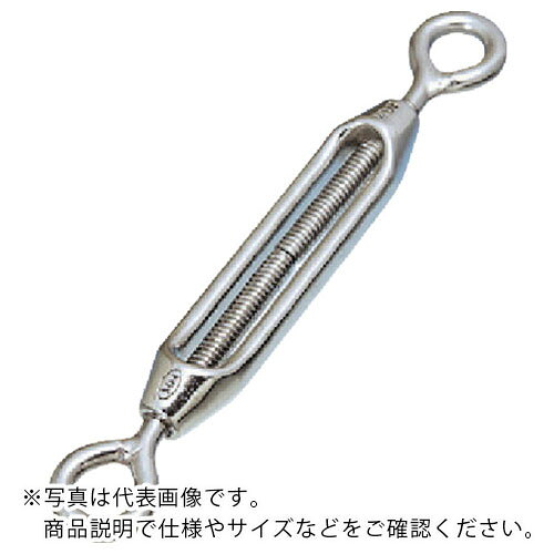特長：枠を回転させると、ゆるめたり、締めたりすることができます。用途：ワイヤロープの張り具合の調節に。仕様：ねじ径：M20使用荷重(kN)：12.74L(mm)：300A(mm)：135W(mm)：56B(mm)：221d(mm)：28D(...