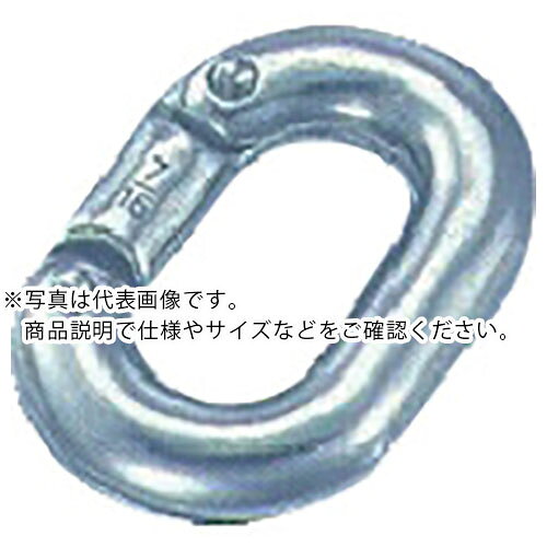 特長：両面四カ所の突起部分をハンマー等でしっかりたたくタイプです。用途：チェーン・ワイヤー・ロープ等の連結金具として、また端末の金具のジョイントに。仕様：D(mm)：10W(mm)：14.5L(mm)：30使用荷重(kN)：2.94材質／仕...