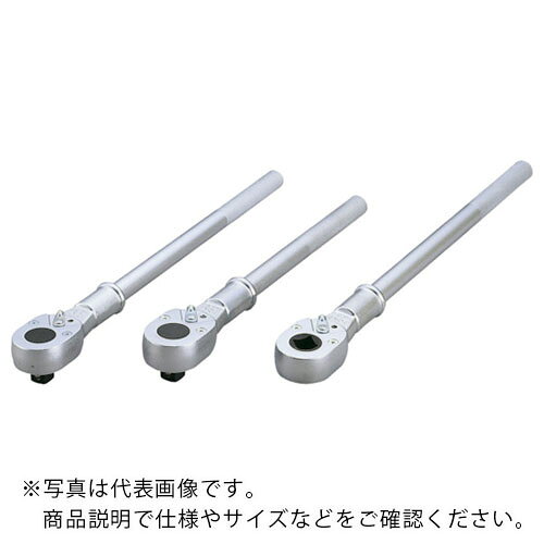 特長：小判形のスタンダードラチェットハンドルです。用途：ボルト・ナットの締付け・緩め作業用に。仕様：歯数(枚)：24全長(mm)：500差込角(mm)：19.0材質／仕上：構造用鋼注意：ラチェットハンドルの操作はゆっくりていねいにしてくださ...