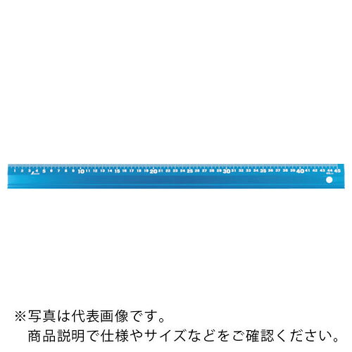 特長：カッティング面より高いカッターの刃が滑っても乗り越えにくい危険防止壁付です。高級感あるカラーアルマイト仕上げです。用途：長さの測定に。溝引きに。カッティング用に。仕様：全長(mm)：460幅(mm)：35厚さ(mm)：5呼び寸法(mm...