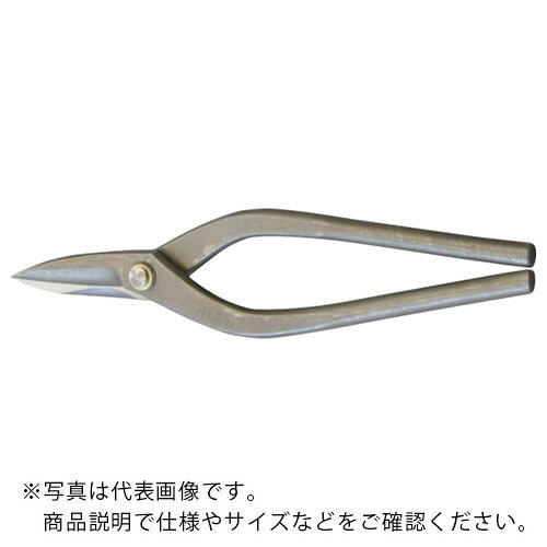 特長：はがねの頂点に立つハイス鋼は過酷な使用に耐え、驚異的な硬度と耐久力です。左手用になります。曲線切りに対応できます。用途：板金加工用本職鋏。仕様：全長(mm)：265刃長(mm)：60タイプ：ステン・鉄板用切断能力(mm)：0.6主対応...