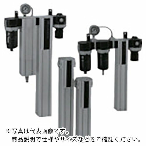 特長：ノンフロンドライア、ノン電力、ノンノイズ仕様です。高分子分離膜を使用したドライアで手軽に乾燥空気を供給します。仕様：接続口径：Rc1/2出口空気大気圧露点：-20℃入口空気圧力：0.5MPa処理空気量についてはカタログにてご確認下さい...