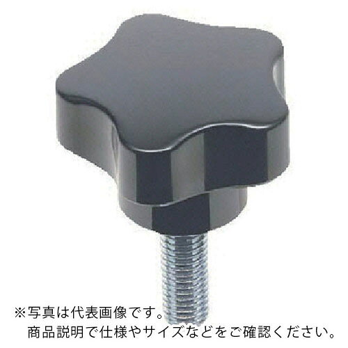 特長：汚れの目詰まりがないフラット形状です。仕様：外径(mm)：60ノブ高さ(mm)：37ねじ寸法：M10×1.5ねじ長さ(mm)：40耐熱温度(℃)：110℃おねじタイプ材質／仕上：ノブ：フェノール樹脂 ブラックオネジ：SUM22L 亜鉛...