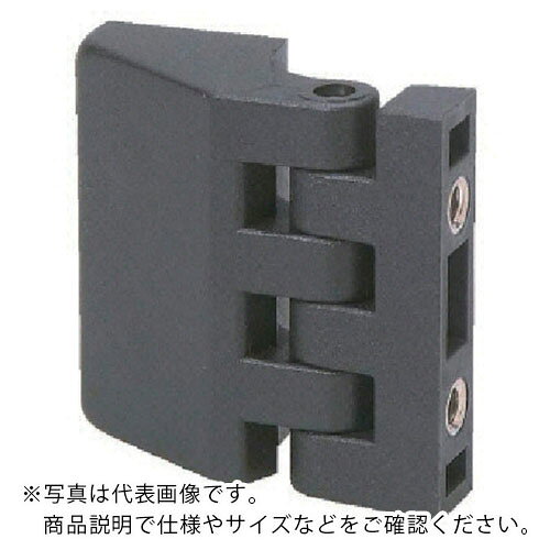 特長：本体の幅が大小異なったヒンジです。ドア厚仕様が薄い場合のヒンジとしてご利用できます。仕様：エンプラマシナリーヒンジ材質／仕上：本体：ポリアミド つや消しブラックピン：SUS303メネジ：黄銅(C3604B) ニッケルメッキ注意：北海道...