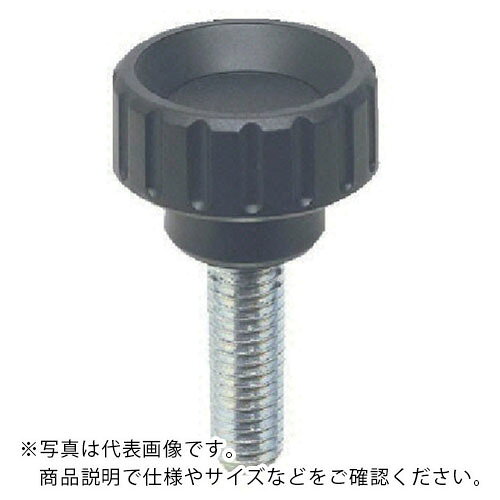 特長：外周のくぼみが操作性を向上させます。インサートにSUSを用いた完全防錆品で食品機械、衛生機器に最適です。仕様：外径(mm)：25ノブ高さ(mm)：19ねじ径：M6×1.0ねじ長さ(mm)：20材質／仕上：ノブ：ポリアミド つや消しブラ...
