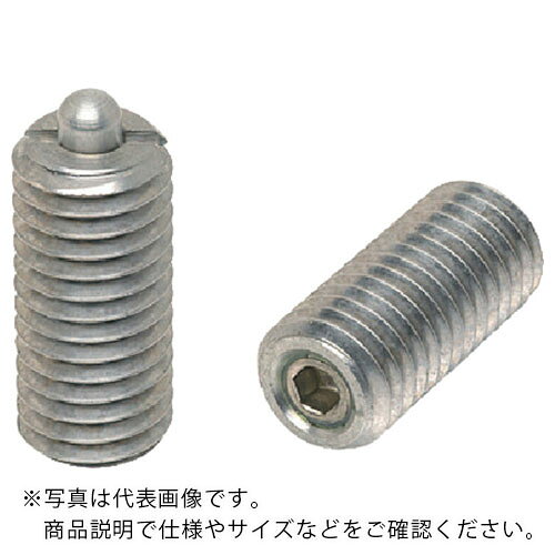 特長：ネジ部本体にスプリングを内蔵し、押し圧によってセンターピンをストロークし位置決めします。仕様：スプリングプランジャー材質／仕上：本体：SUS303コイルバネ：SUS302WPAセンターピン：SUS420注意：北海道・沖縄運賃1500円...