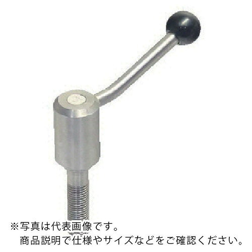 特長：ネジ径が太く、レバーも長いので、小さな力で大きな締付力を得られます。仕様：テンションレバー材質／仕上：本体：SUS303ネジ部：SUS303グリップ：フェノール樹脂 ブラック注意：北海道・沖縄運賃1500円　●代表画像について 商品に...
