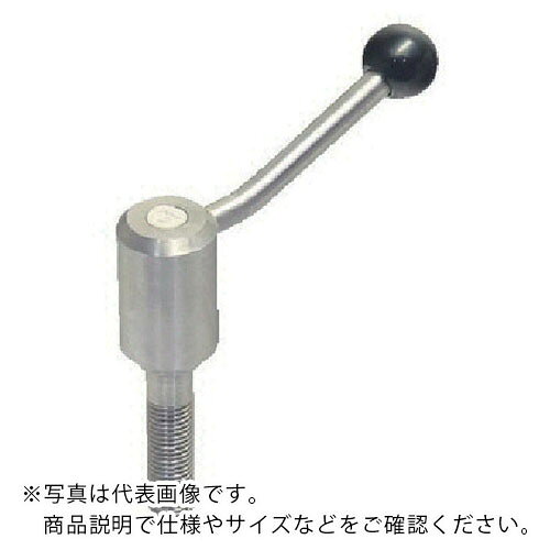 特長：ネジ径が太く、レバーも長いので、小さな力で大きな締付力を得られます。仕様：テンションレバー材質／仕上：本体：SUS303ネジ部：SUS303グリップ：フェノール樹脂 ブラック注意：北海道・沖縄運賃1500円　●代表画像について 商品に...