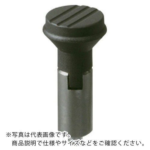 特長：ノブの操作でノーズがストロークし、位置決めします。ノブを引いた状態で90゜回転するとノーズが引っ込んだ状態でロック(固定)できます。仕様：インデックスプランジャー材質／仕上：本体：SUS303ノブ：ポリアミド つや消しブラックコイルバ...