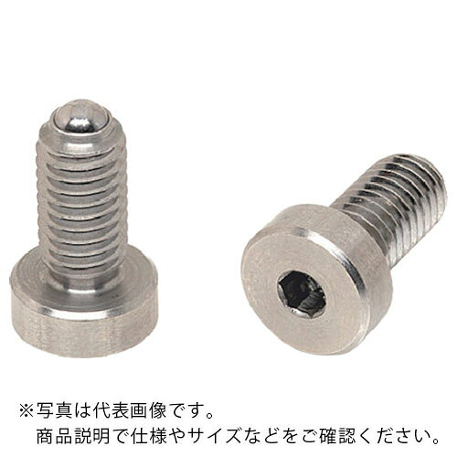 特長：ネジ部本体にスプリングを内蔵し、押し圧によってボールをストロークし位置決めします。仕様：荷重(N)：9.0〜13.0ストローク(mm)：1.0ボール径(mm)：3.5本体長さ(mm)：16ねじ径：M6×1.0材質／仕上：本体：SUS3...