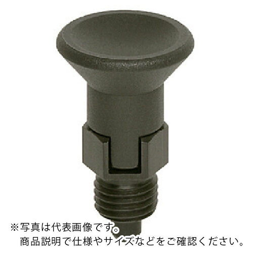 特長：ノブの操作でノーズがストロークし、位置決めします。ノブを引いた状態で90゜回転するとノーズが引っ込んだ状態でロック(固定)できます。ネジ部に逃げ加工を施してあります。仕様：インデックスプランジャー材質／仕上：本体：SUM22L 黒染め...