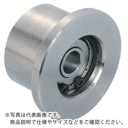 特長：各種スライド扉や搬送用のローラーに最適です。重荷重仕様です。レールは市販のミガキ鋼がご利用できます。仕様：ガイドローラー車輪(ダブル)材質／仕上：本体：S45C 無電解ニッケルメッキベアリング：スチール止め輪：スチール注意：北海道・沖...