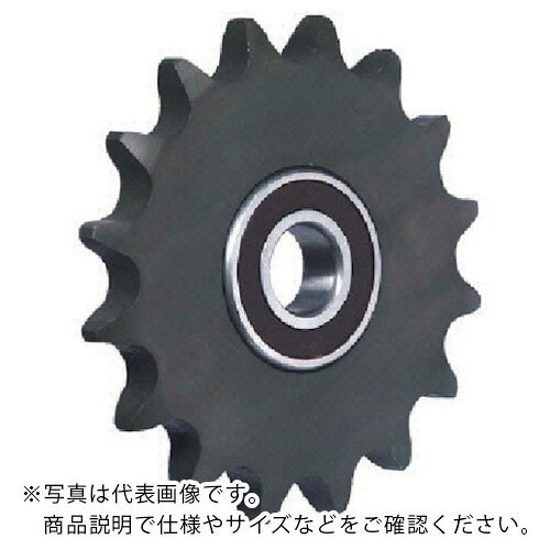 特長：中荷重、中速向き無給油でも可静かな回転接触シールタイプベアリングの採用により、木工機等粉塵のある悪環境でもご使用になれます。仕様：スチールスプロケットアイドラー材質／仕上：スプロケット：S45C 高周波焼入(歯先) 黒染めベアリング：...