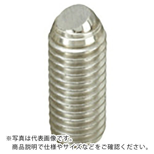 特長：面で受けますので、ワークが軟質な場合や、締め付け力が掛かる場合、角度がある場合等にご使用になれます。仕様：全長(mm)：16ボール径(mm)：2.5六角穴径(mm)：2ねじ径：M4×0.7ストローク(mm)：0.25材質／仕上：本体：...