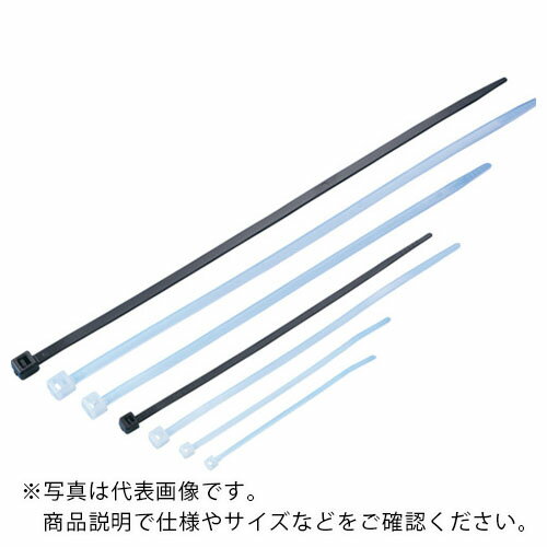 特長：ナイロン製品より、耐薬品性に優れたポリプロピレン製です。酸などの耐薬品性に優れており、耐水性や絶縁性にも優れています。仕様：色：ナチュラル幅(mm)：4.8長さ(mm)：251厚さ(mm)：1.5最大結束径(mm)：65引張強度(N)...