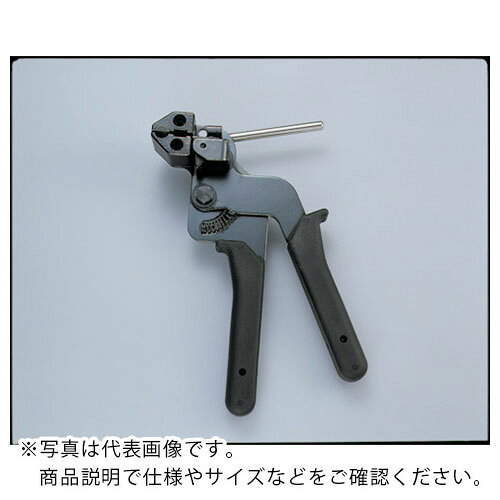 特長：メタルタイの引き締めと切断を行う工具です。引き締め調整は、トリガーを引きながら行い、最後にタイカット用レバーを押し上げて、余分なタイを切断します。取り扱いが簡単で、手で締め付けるよりも確実な結束ができます。用途：メタルタイ専用結束工具...