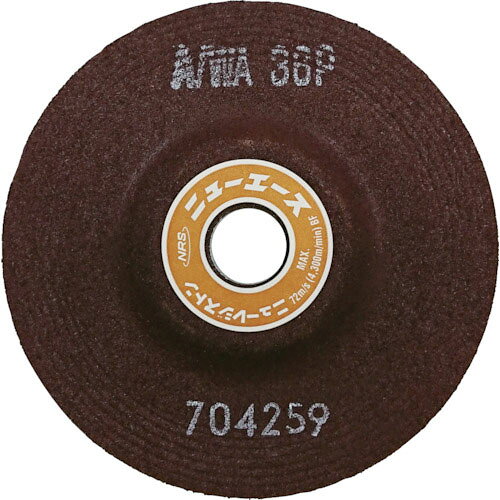 特長：研削用オフセットタイプの汎用品です。広い用途に優れた能力を有する高性能レジノイドオフセット型研削砥石です。用途：一般鋼用。ビード取り、バリ取り。仕様：粒度(#)：36砥材：A/WA硬度：P外径(mm)：100厚さ(mm)：6穴径(mm...