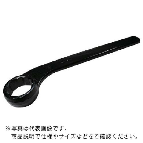 特長：柄に対して口が水平に40°の角度がついているので、狭い場所の作業に最適です。JIS強力級スパナの30％増の強度です。用途：六角ボルト・ナットの締結作業に。仕様：全長(mm)：704対辺寸法(mm)：95JIS表示認定工場製材質／仕上：...