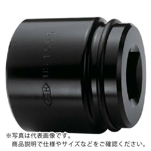 特長：ピン.Oリングで固定しますのでソケットの脱着を防ぎます。用途：六角ボルト・ナットの締結作業仕様：対辺寸法(mm)：90差込角(mm)：38.1全長(mm)：120JIS表示認定工場製材質／仕上：材質:SCM435表面処理:カチオン電着...