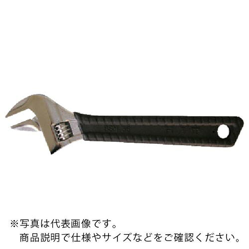 特長：軽く、薄く、大きな口開きです。手に優しい天然ゴムグリップです。用途：狭い箇所でのナットの締め付け等仕様：全長(mm)：250最大口開き(mm)：36色：ブラック先端厚さ(mm)：11.5材質／仕上：クロームモリブデン鋼　●代表画像につ...