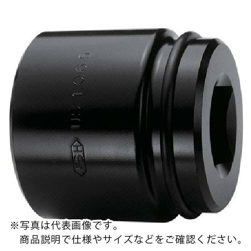 特長：ピン.Oリングで固定しますのでソケットの脱着を防ぎます。用途：六角ボルト・ナットの締結作業。仕様：対辺寸法(mm)：80差込角(mm)：38.1全長(mm)：110JIS表示認定工場製材質／仕上：材質:SCM435表面処理:カチオン電...
