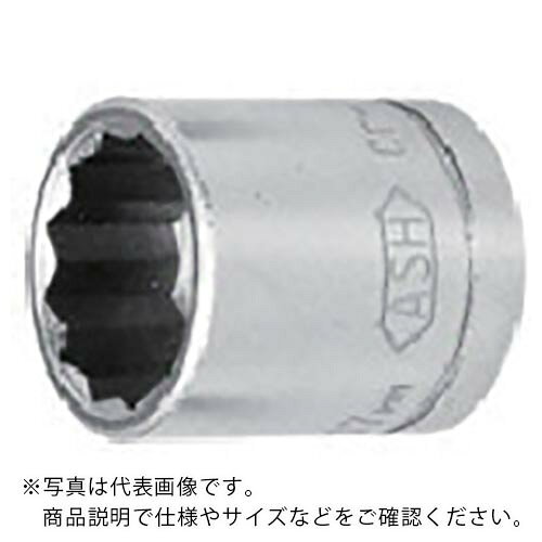 特長：12角のソケット形状になっており6角の形状よりボルト及びナットに対して容易に差込む事が出来ます。用途：六角ボルト・ナットの締結作業。仕様：対辺寸法(mm)：18差込角(mm)：9.5全長(mm)：26JIS表示認定工場製材質／仕上：材...
