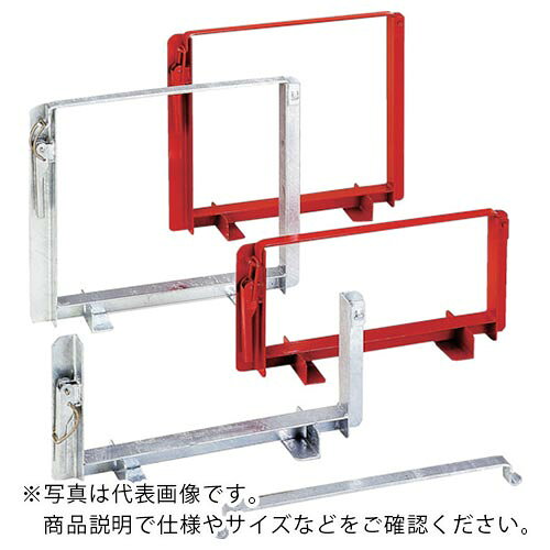 特長：頑強なアングル（L50×50×4）製です。用途：φ48.6単管パイプの保管・運搬用。仕様：奥行(mm)：137W2(mm)：520L2(mm)：435高さ(mm)：496幅(mm)：620100本用材質／仕上：スチール／ドブメッキセッ...