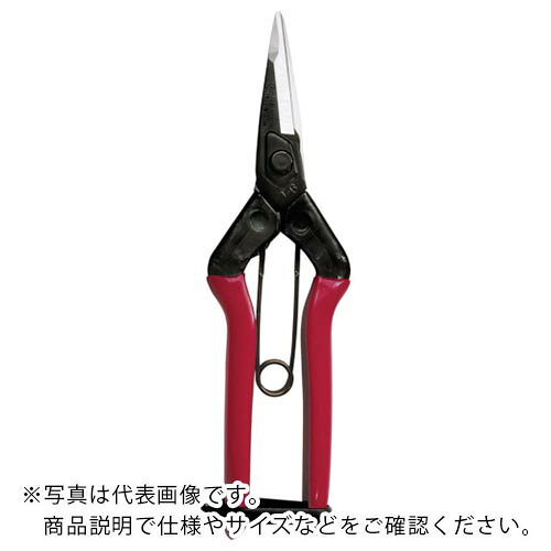 特長：薄い刃先で細かい摘果作業に最適です。刃元部で徒長枝（10mm程度）の切断が可能です。1丁で3役の機能があります。（摘果・収穫・徒長枝切断）用途：農作業全般、園芸全般、草花の剪定に。仕様：全長(mm)：195刃長(mm)：48徒長枝(1...
