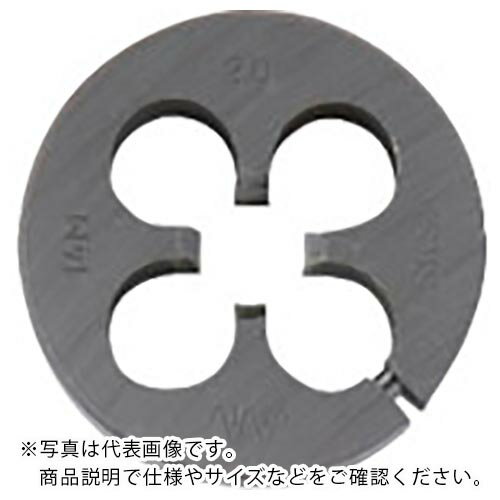 特長：切り屑を逃がす穴を持った雌ネジ形の工具です。調整ねじ付きです。用途：加工ねじ:メートル細目ねじ雄ねじ加工用。被削材:低炭素鋼仕様：呼び寸法：M10ピッチ(mm)：1.0外径(mm)：50.0厚さ(mm)：16加工ねじ：メートルねじ外径...