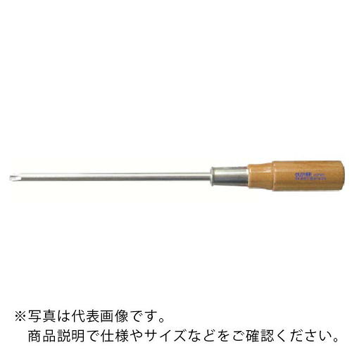 特長：木柄ハンドルのドライバーです。用途：プラスネジ回しに。仕様：刃先：［［＋］］4軸長(mm)：200全長(mm)：330先端サイズ：＋4全長×軸長×ハンドル径(mm)：330×200×30木柄先端：マグネット入り材質／仕上：炭素鋼ブナ材...