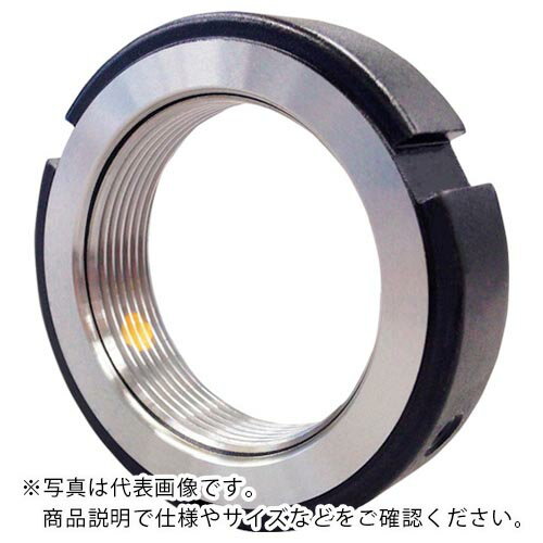 特長：精密ロックナットは、ベアリング固定用ナットですが、精度を要する回転体にその効果を充分に発揮できます。軸方向に対しセットスクリューが直角になっており、且つ3分割(120度等配)の設計となっております。尚、ねじ方向に対し、振れ精度が3μm...